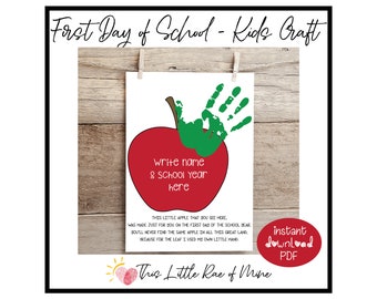 First Day of School Handprint Art Preschool Activity - Etsy