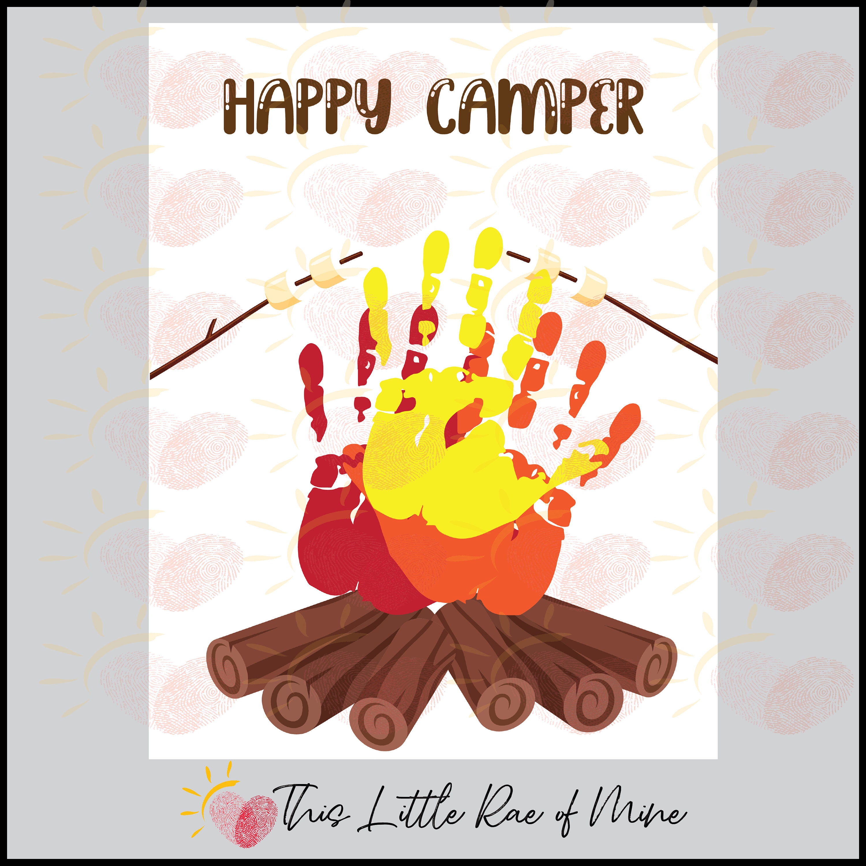 Happy Camper Camping Campfire Summer Handprint Art - Etsy