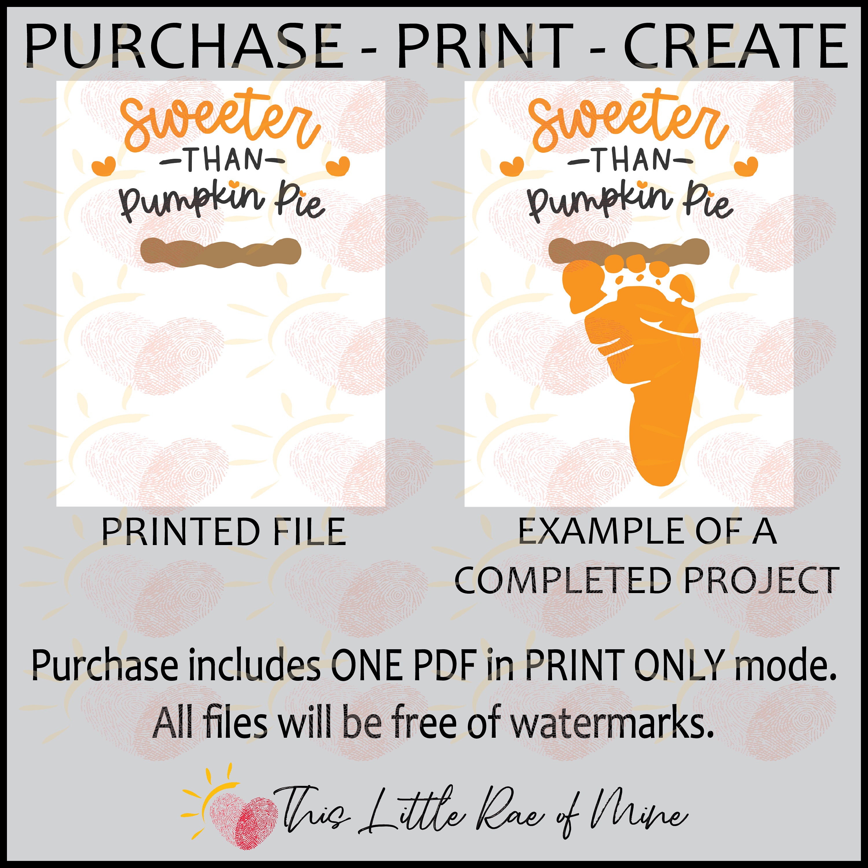 Sweeter Than Pumpkin Pie - Footprint - Thanksgiving - Handprint Art ...