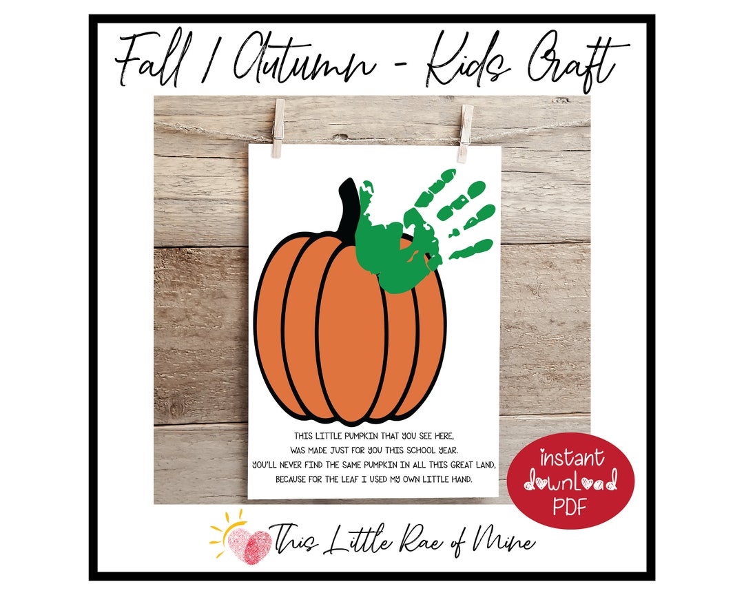 Little Pumpkin – Handprint Art - Printable - Keepsake – DIY Kid Craft ...