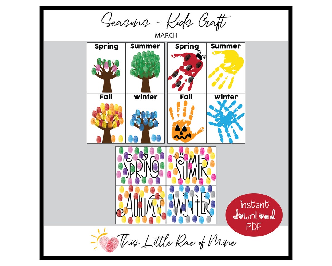 Spring - Summer - Fall - Autumn - Winter - Four Seasons - Handprint Art ...