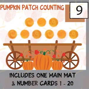 Pumpkin Patch - Counting Mat - Numbers 1-20 - Fall - Printable - Math ...
