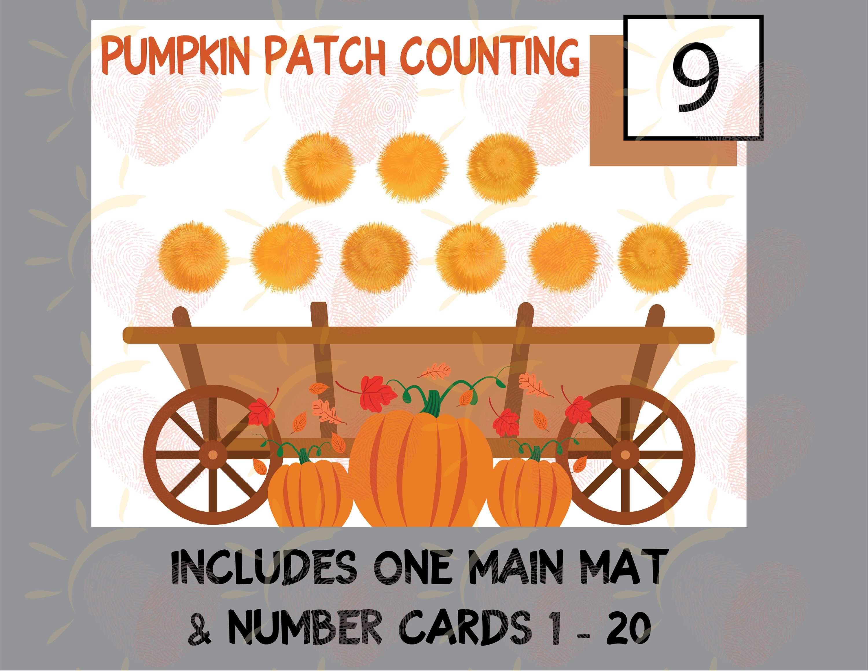 Pumpkin Patch Counting Mat Numbers 1-20 Fall Printable - Etsy