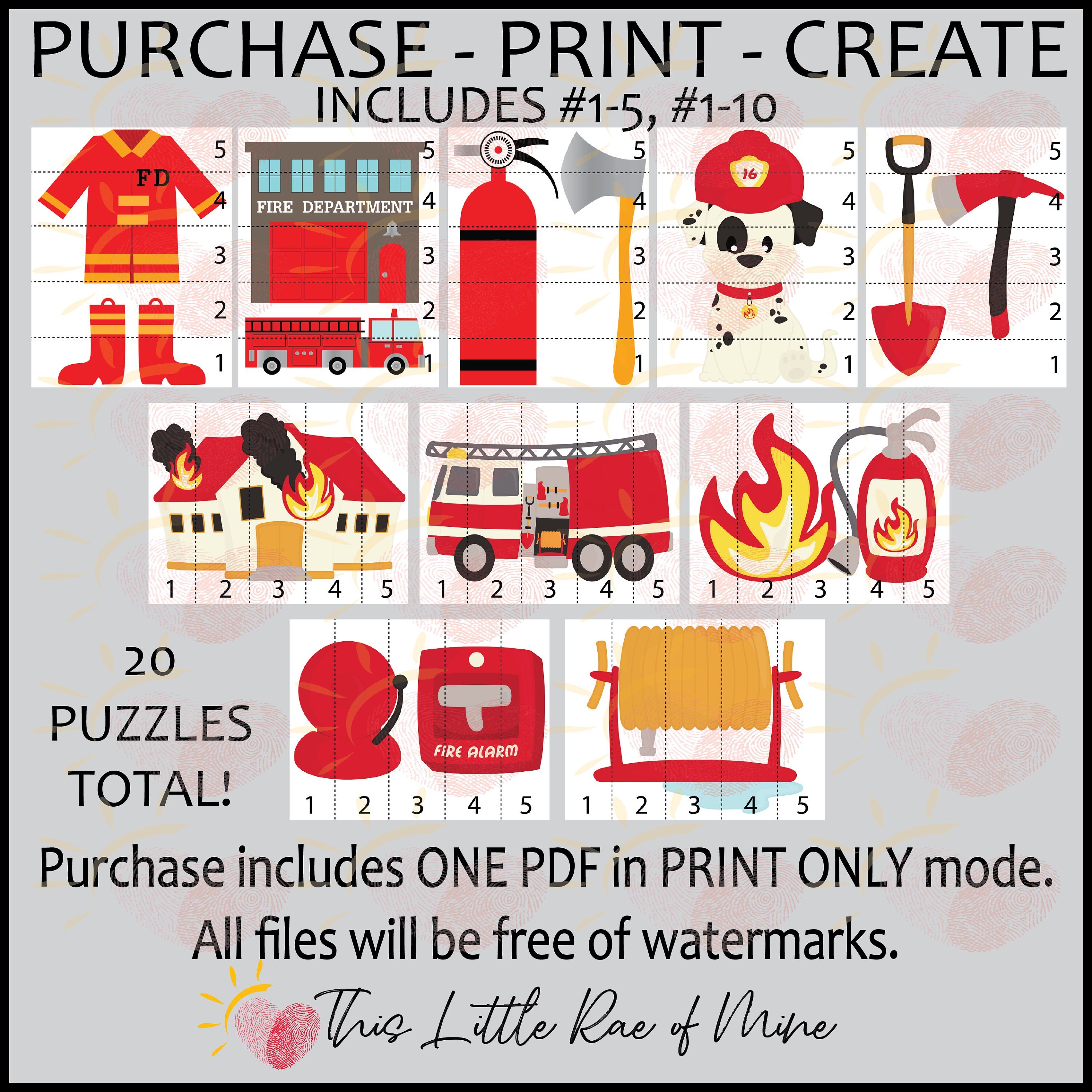 Fire Safety Week Number Sequence Puzzle Printable Autumn - Etsy