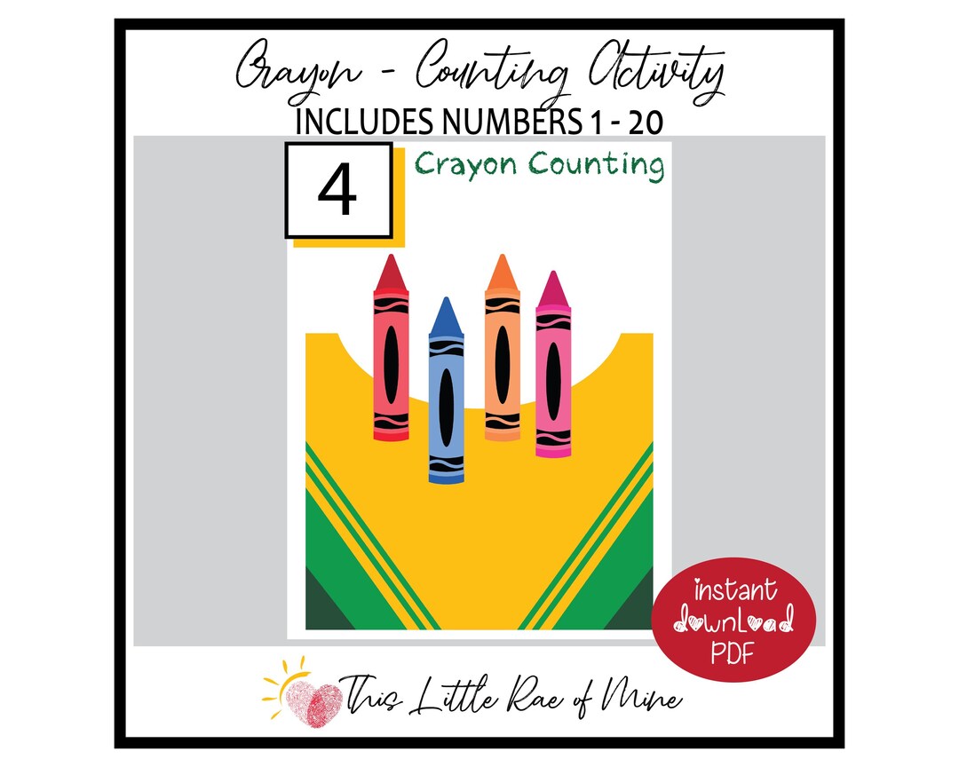 Crayon - Counting Mat - Numbers 1-20 - Back to School - Printable ...