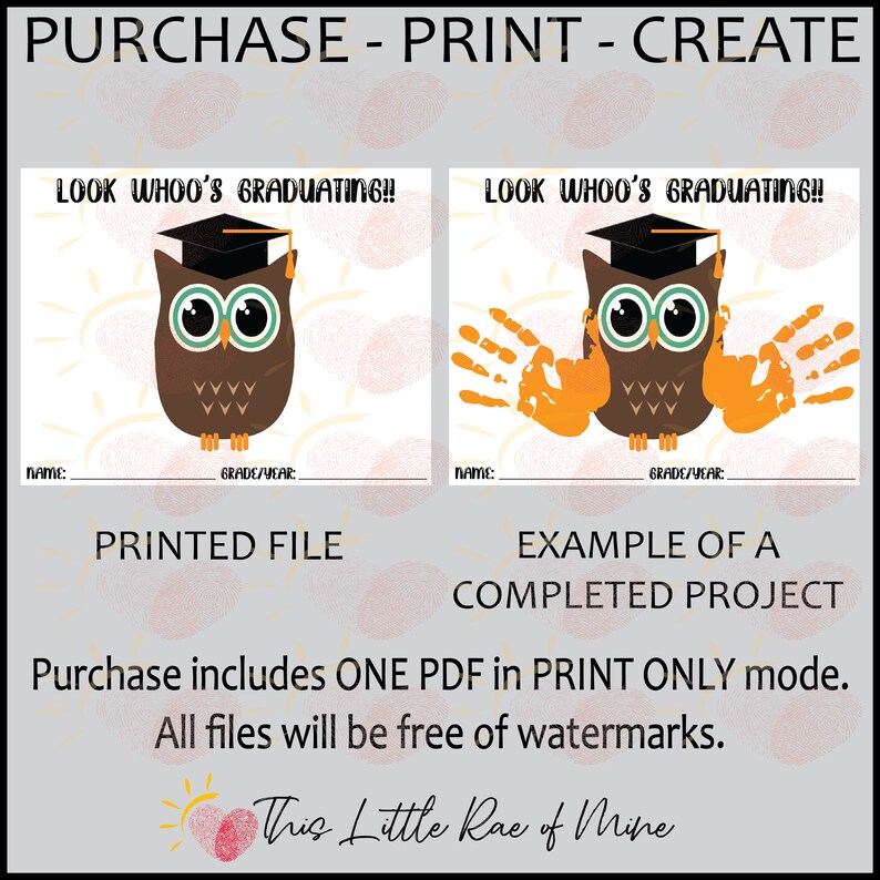 Owl - Graduation Day - Preschool - Prek Kindergarten – Keepsake – Sign ...