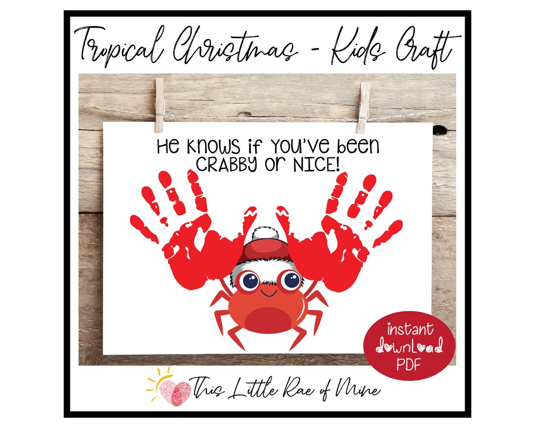 Crabby or Nice - Crab - Tropical Christmas in July - Printable - DIY ...