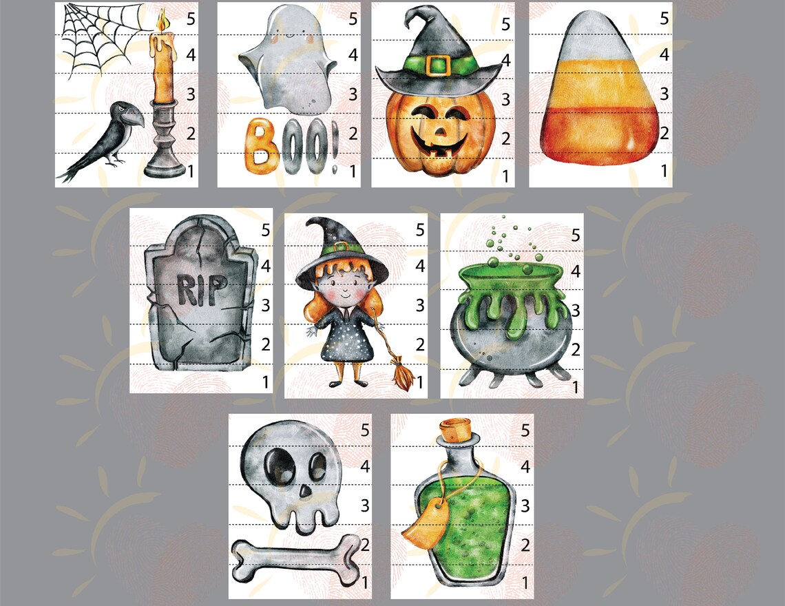 Halloween Number Sequence Puzzle Printable Autumn Math - Etsy