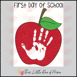 Apple - First Day of School – Handprint Art - Printable - Keepsake ...