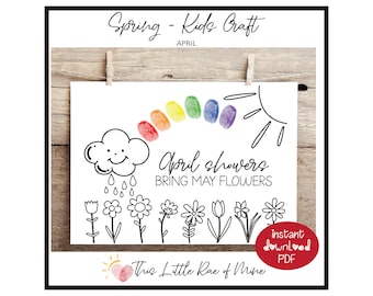 April Showers Bring May Flowers - Handprint Art - Keepsake - Easter ...