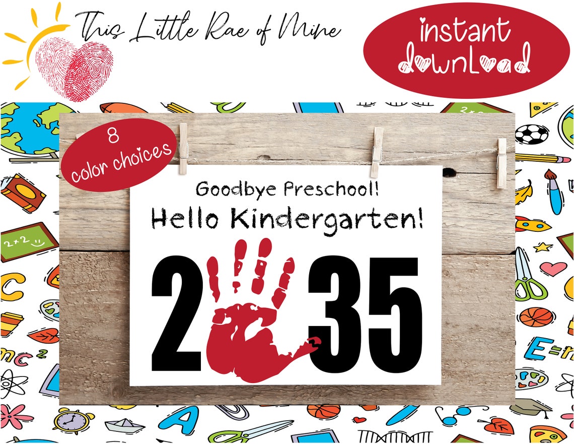 Preschool Prek Graduation Keepsake Handprint Art DIY Kid | Etsy