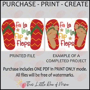 Fa La La La - Flip Flops - Tropical Christmas in July - Footprint Art ...