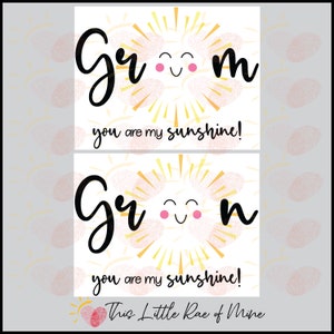 Gram - Gran - Nana - Nani - You Are My Sunshine - Handprint Art - Gift ...