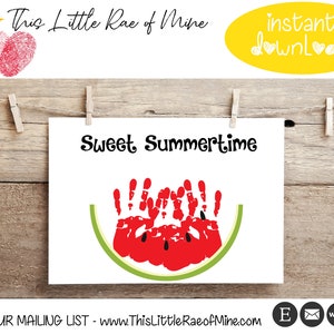 Sweet Summertime Watermelon Summer Handprint Art - Etsy