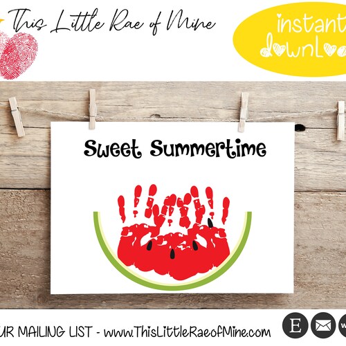 Sweet Summertime Watermelon Summer Handprint Art - Etsy