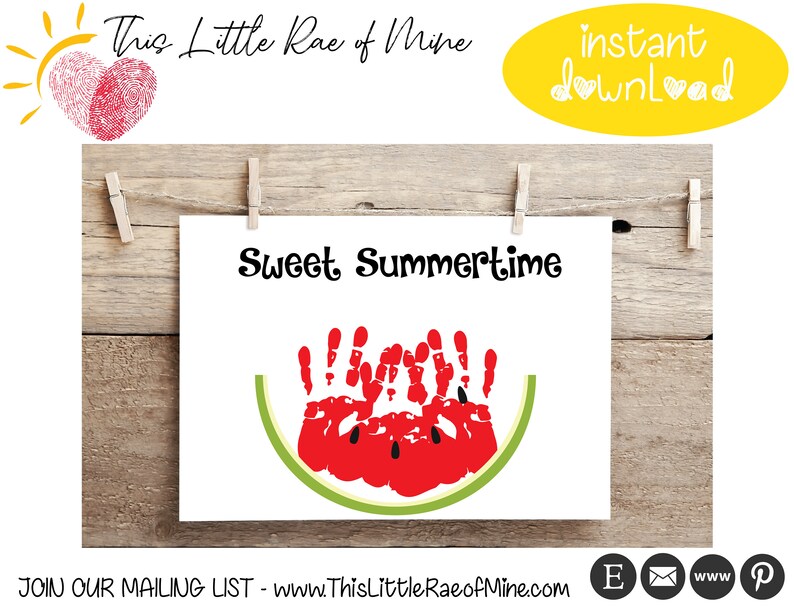 Sweet Summertime Watermelon Summer Handprint Art - Etsy
