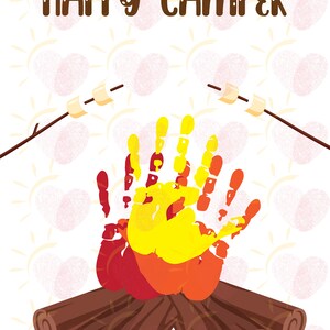 Happy Camper Camping Campfire Summer Handprint Art | Etsy