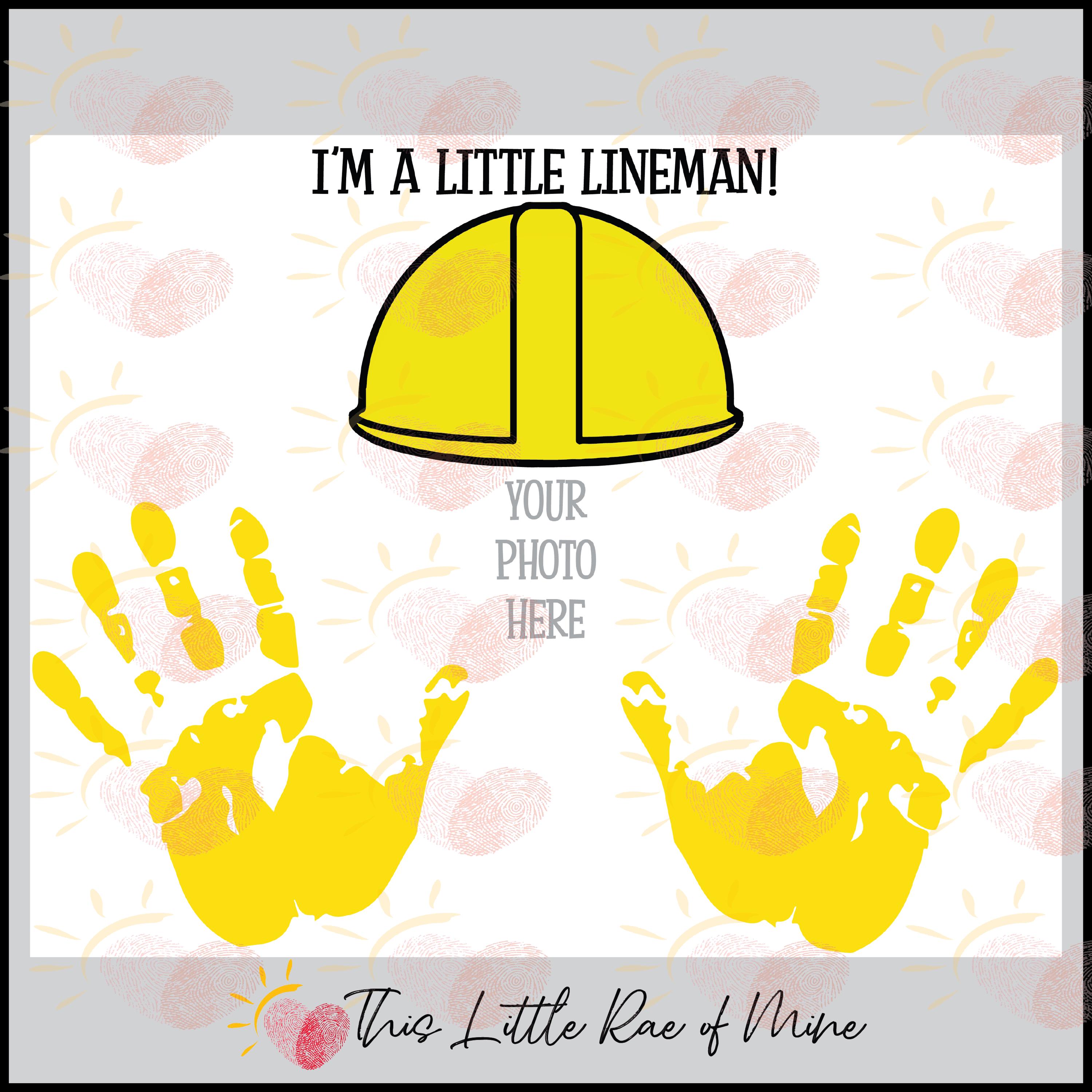Lineman - Handprint Art - Photo - Keepsake - Printable - Kids Craft ...
