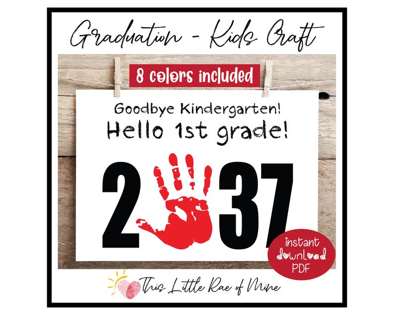 Kindergarten Graduation – Keepsake – Handprint Art – DIY Kid Craft ...
