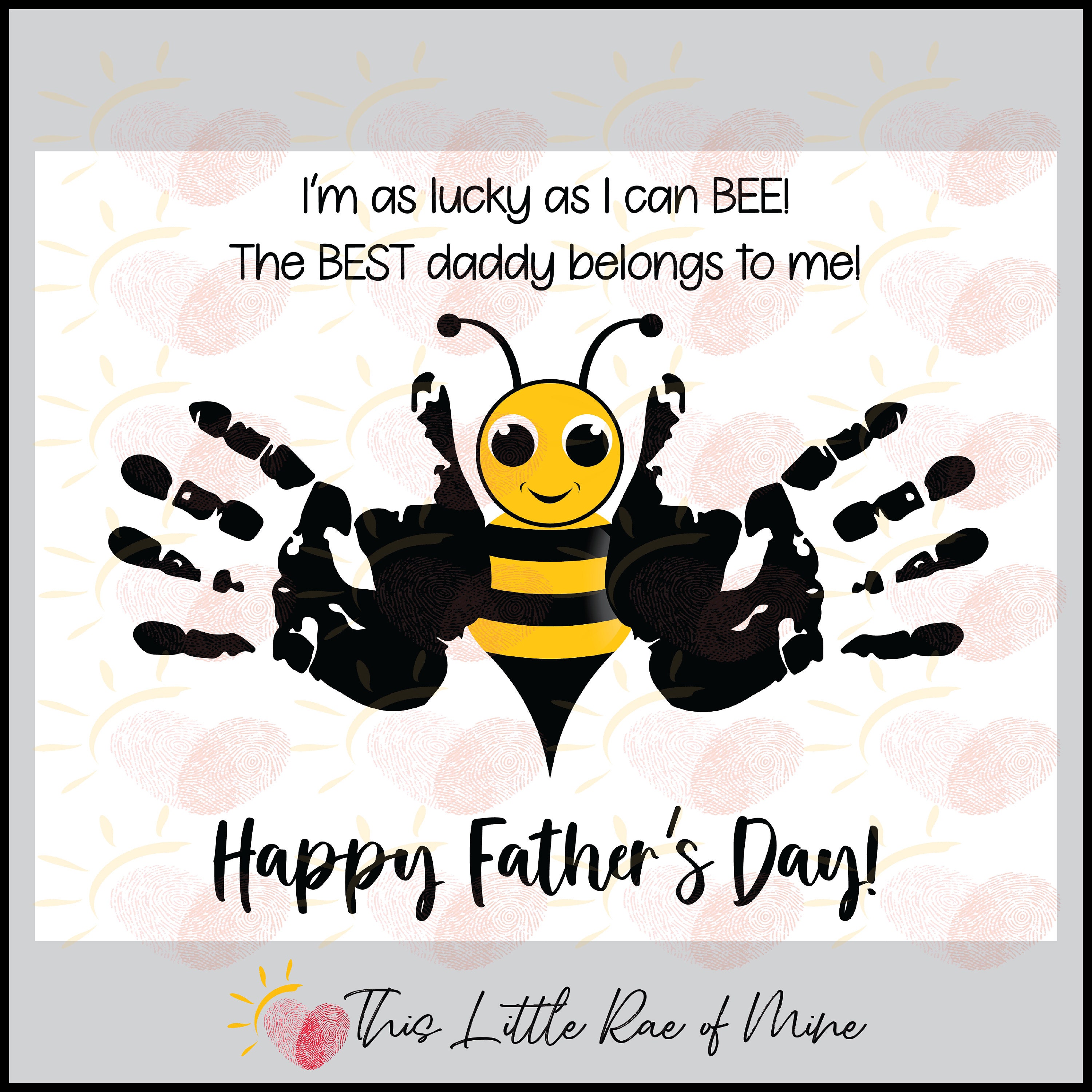 Lucky as Can Bee Bumble Bee Father's Day Handprint - Etsy