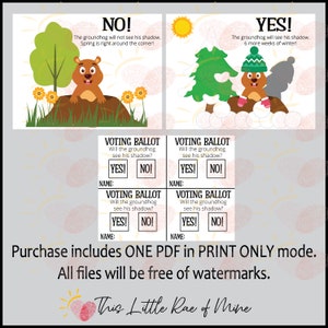 Groundhog Day Voting - Spring - Winter - Printable - Kids Activity ...