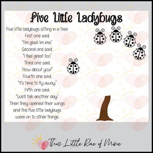 Five Little Ladybugs - Spring - Poem - Handprint Art - Keepsake ...