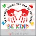 Be Kind - Autism - Handprint Art - Keepsake - Printable - Puzzle Piece ...