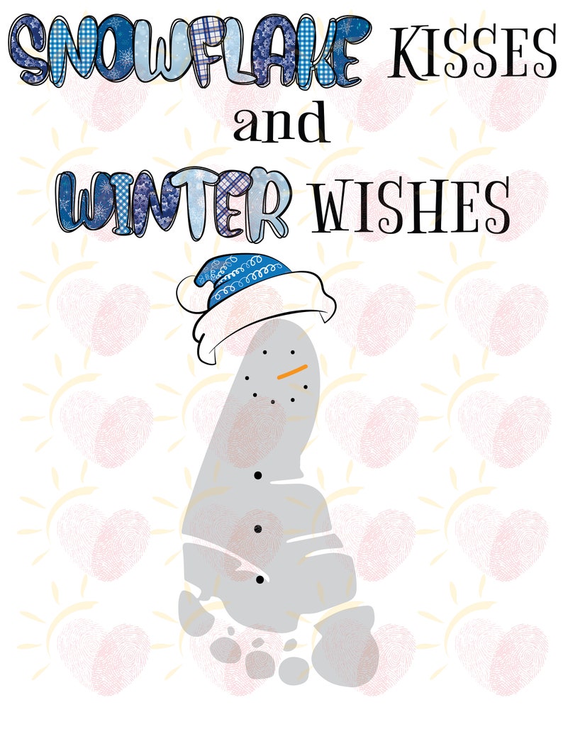 Snowflake Kisses Winter Wishes Snowman Christmas - Etsy