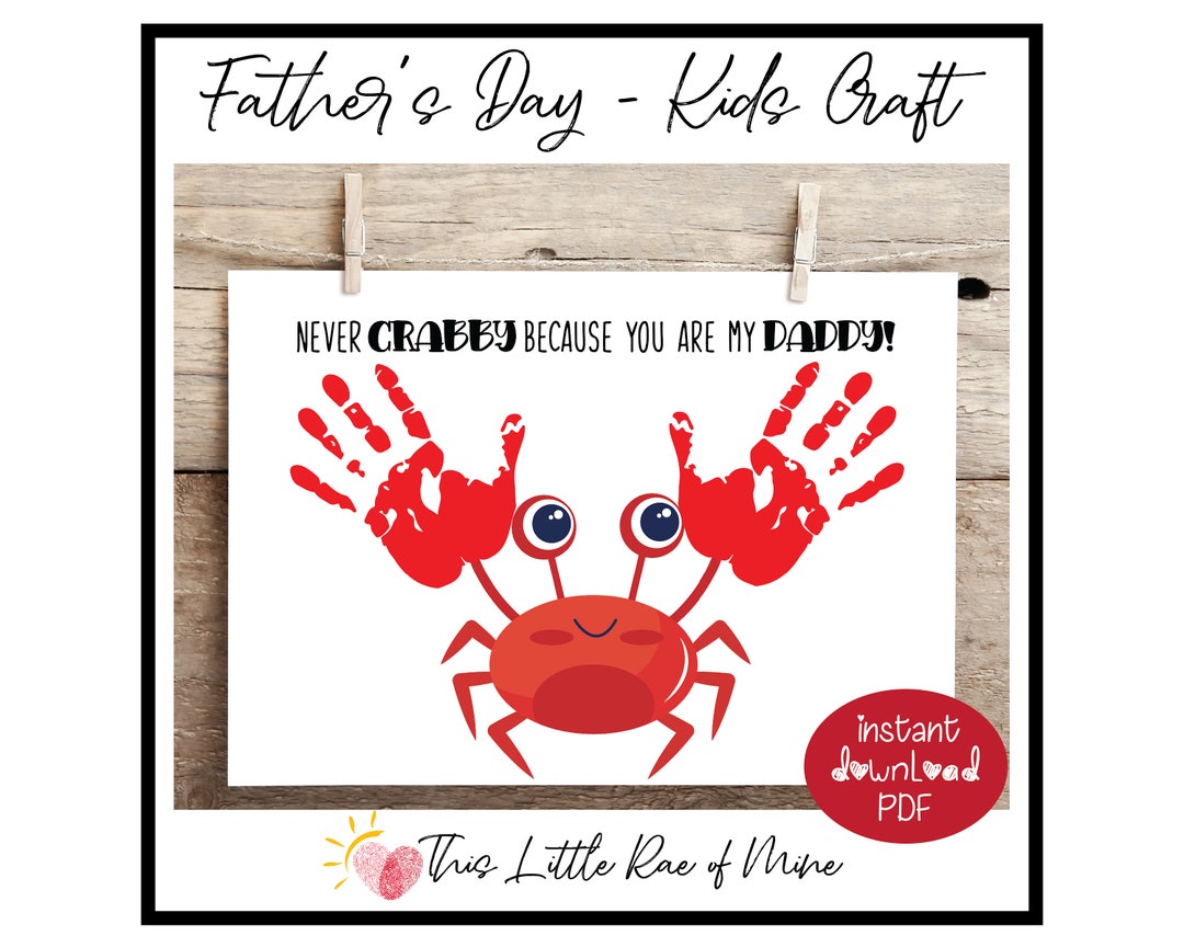 Never Crabby - Crab - Summer - Father's Day - Birthday - Printable ...