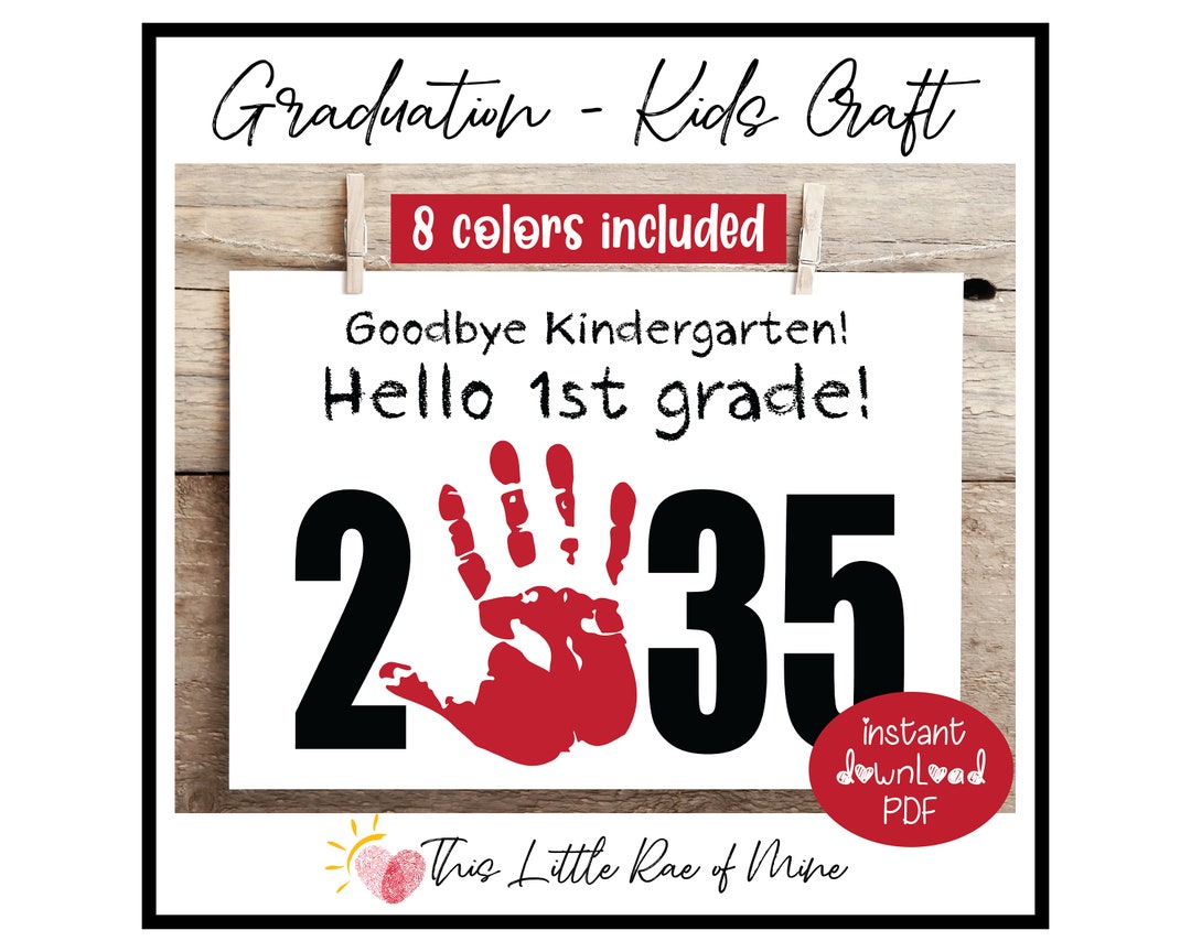 Kindergarten Graduation Keepsake Handprint Art DIY Kid - Etsy
