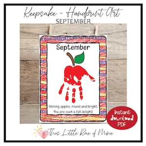 September Apple - Handprint Art - Keepsake - Printable - DIY Kid Craft ...