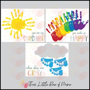 You Are My Sunshine - Sun - Rainbow - Rain Cloud - Handprint Art ...