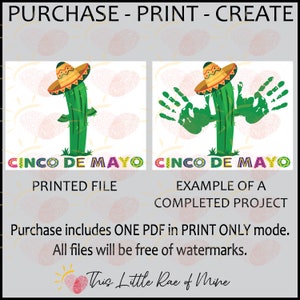 Cinco De Mayo - May 5th - Fifth of May - Cactus - Mexico - Handprint ...