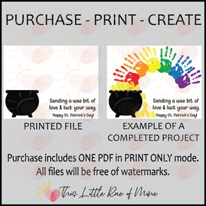 Rainbow - Pot of Gold - St Patrick's Day Printable - Handprint Art ...