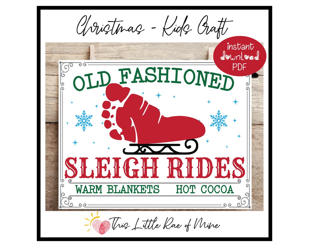 Sleigh Rides - Footprints - Snow - Santa Sleigh - Christmas - Handprint ...