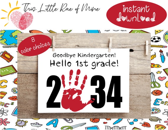 Kindergarten Graduation Keepsake Handprint Art DIY Kid - Etsy