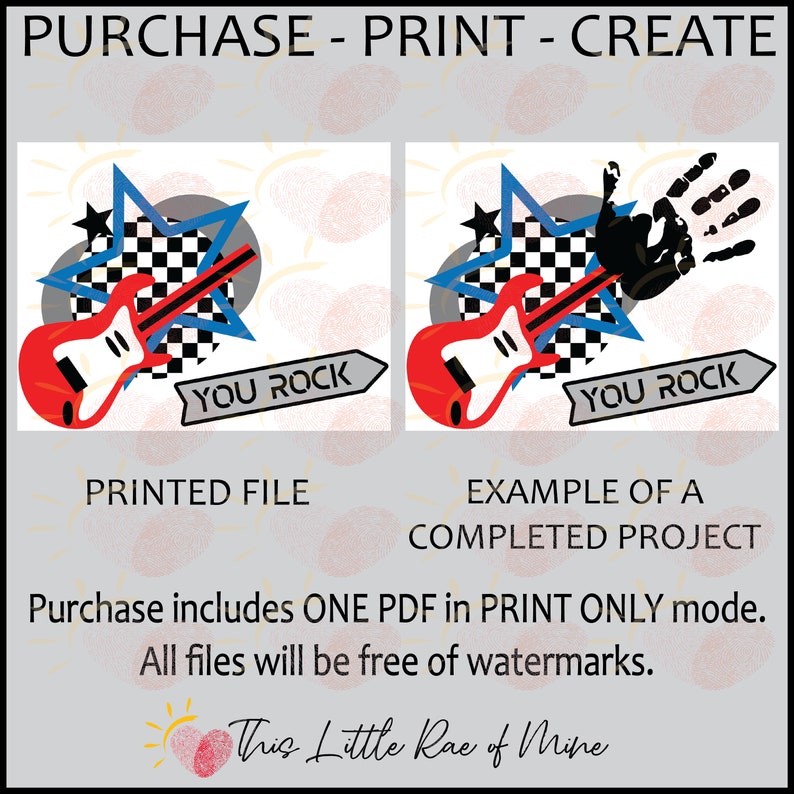 You Rock Guitar Father's Day Birthday Printable - Etsy