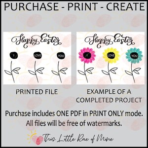 Happy Easter - I Love You - Flowers - Fingerprint Art - Keepsake ...