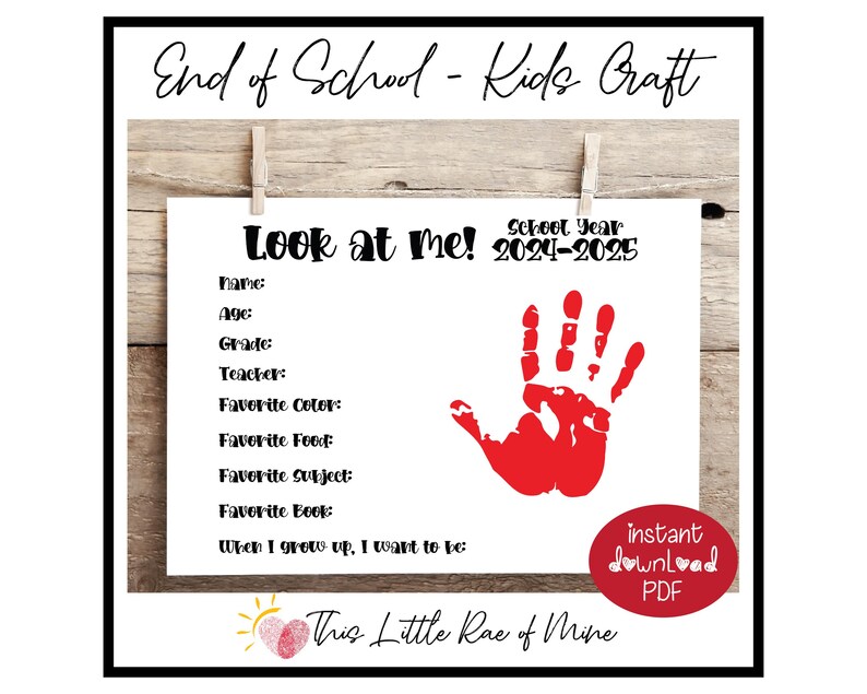 Last Day of School - Graduation Day – Keepsake - Handprint Art – DIY ...