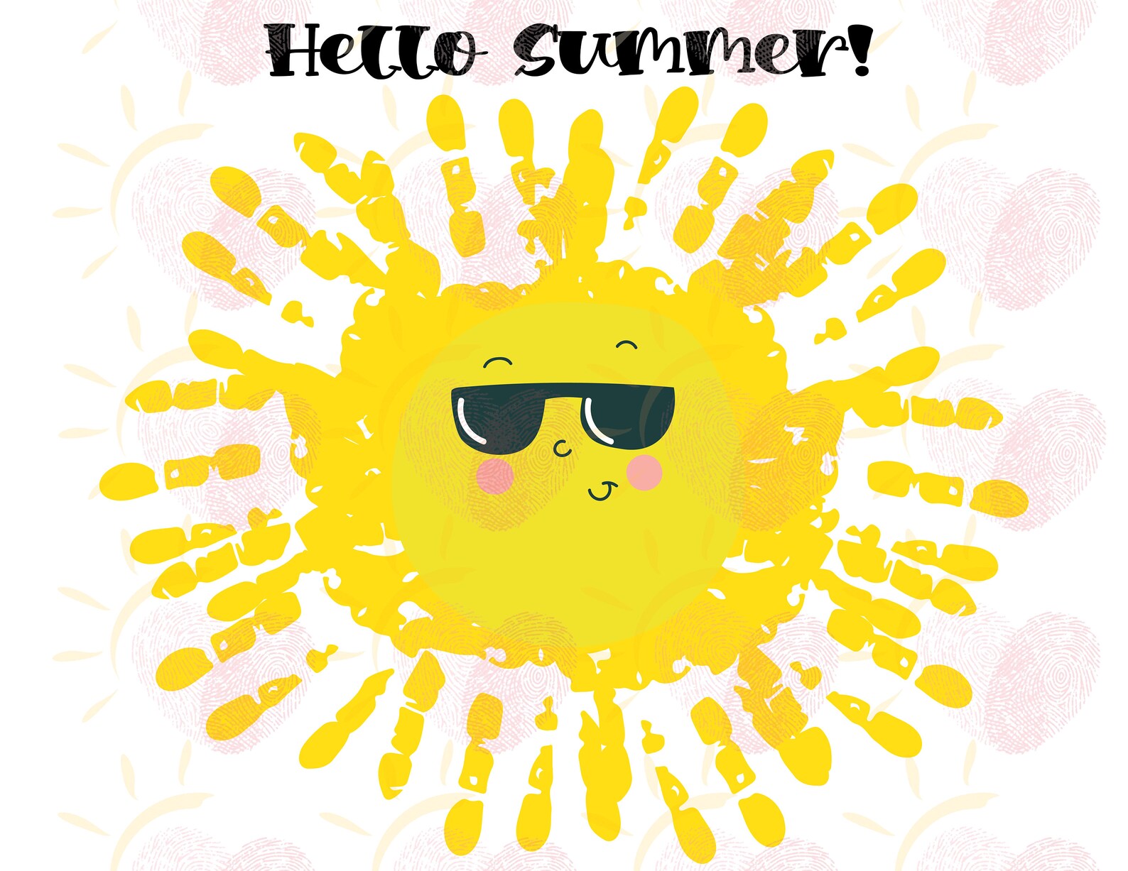 Hello Summer Sun Sun Rays Handprint Art Summer Fun - Etsy