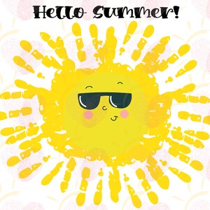 Hello Summer Sun Sun Rays Handprint Art Summer Fun - Etsy