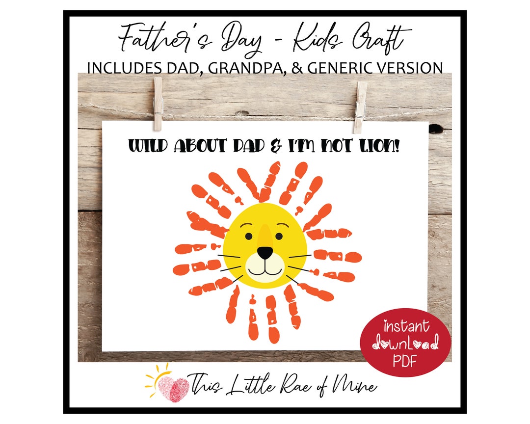 Wild About You - Dad - Grandpa - Lion - Father's Day - Printable ...