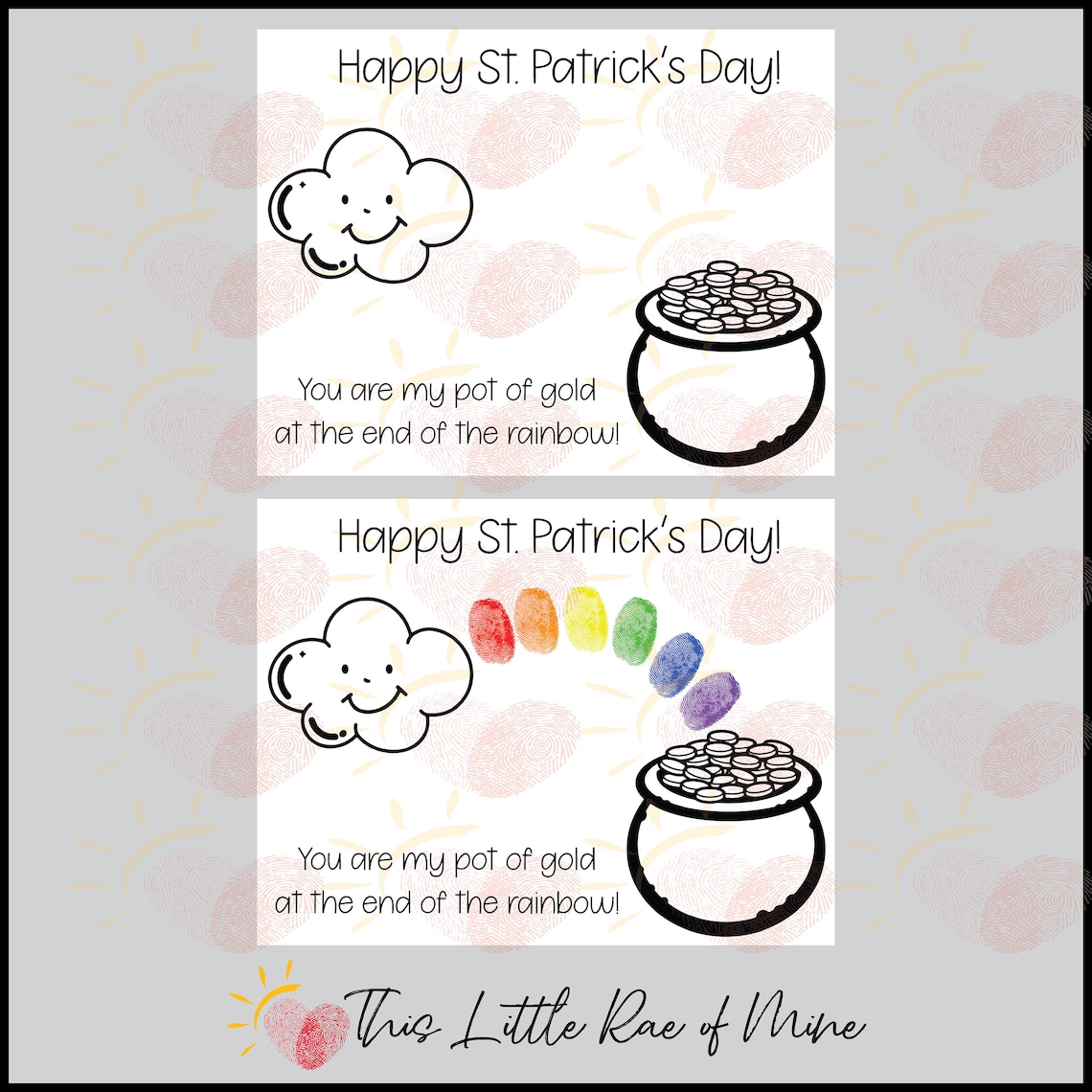 Rainbow - Pot of Gold - St Patrick's Day Printable - Handprint Art ...