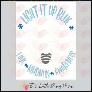 Light It up Blue - Autism - Lightbulb - Handprint Art - Keepsake ...