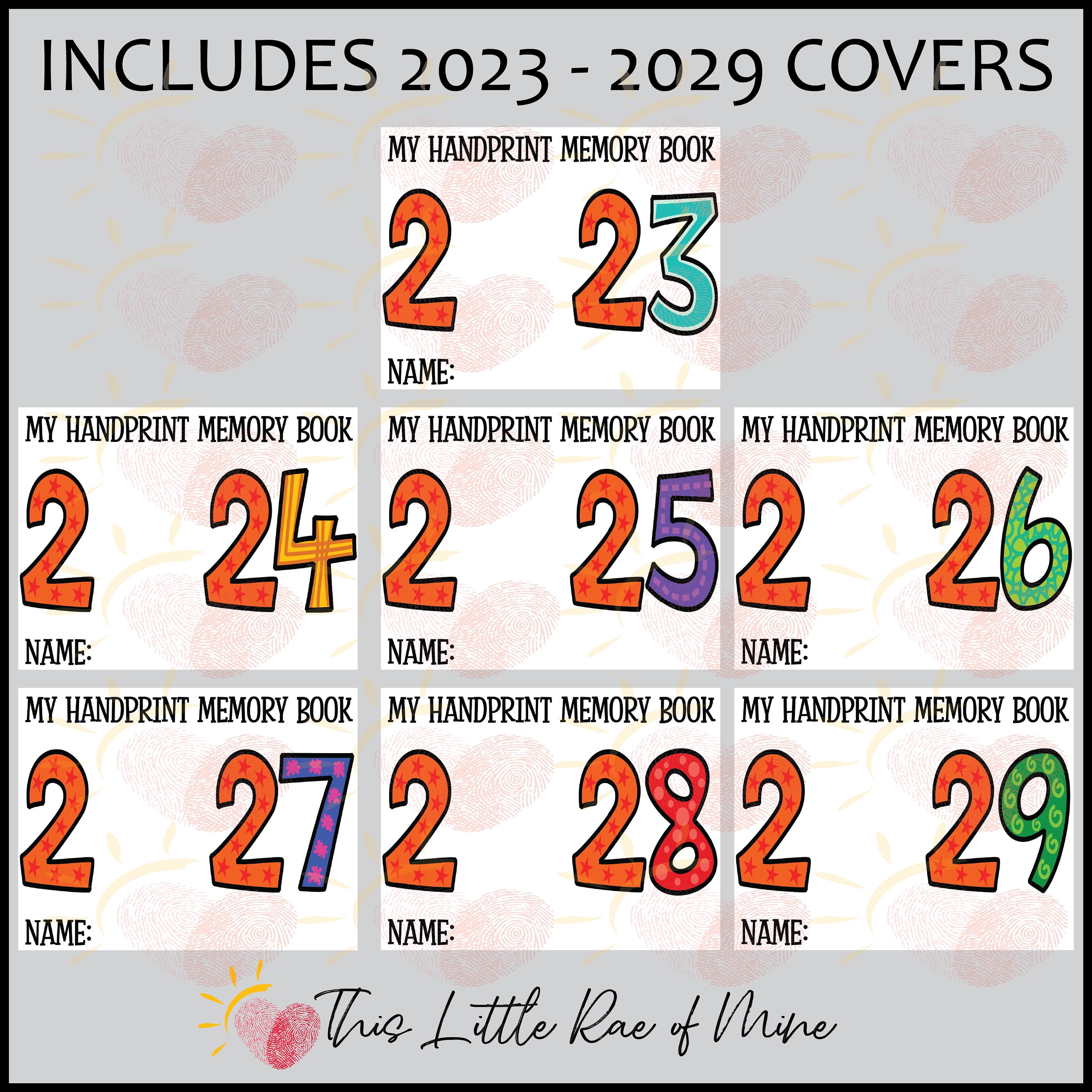 Handprint Memory Book Handprint Art Printable DIY Kid - Etsy