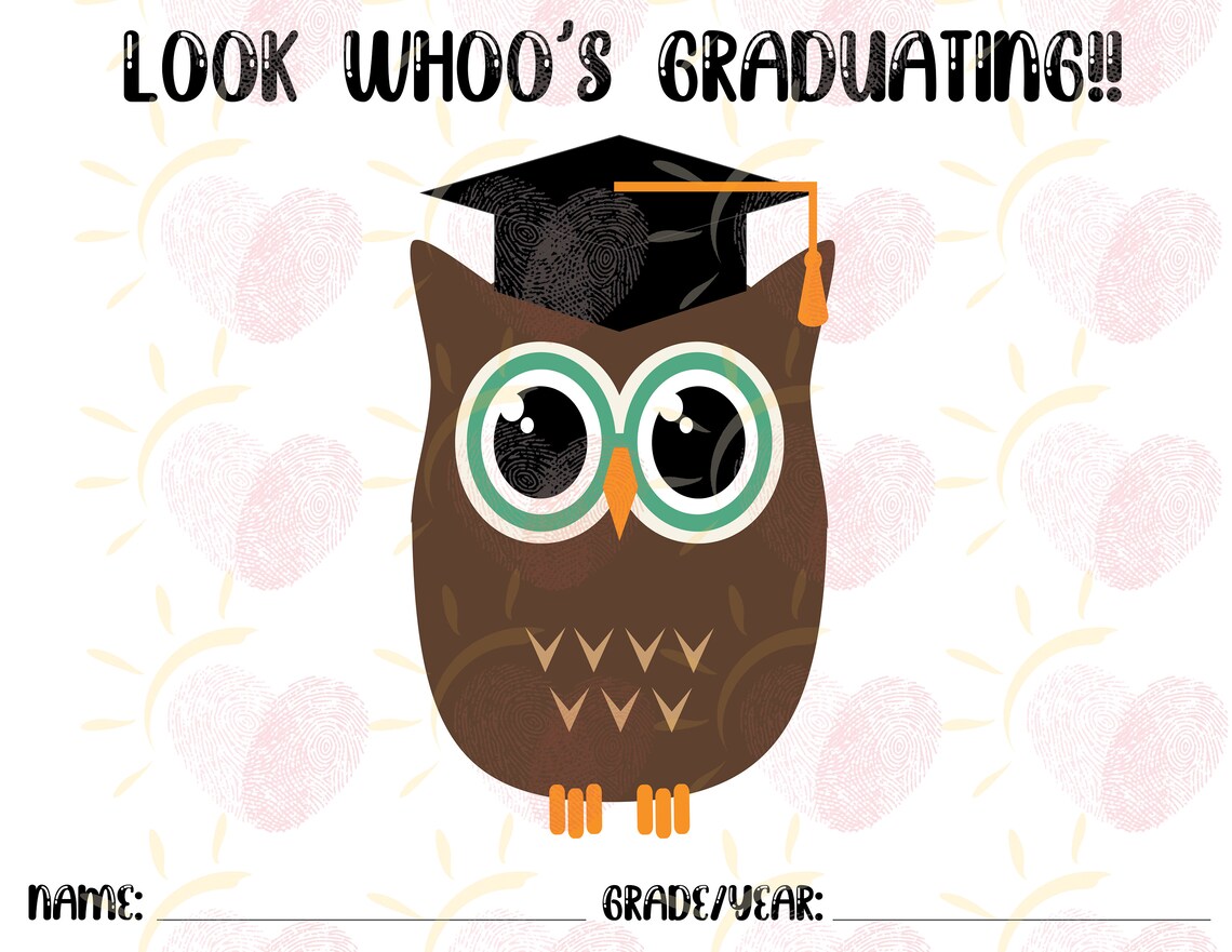 Owl Graduation Day Preschool Prek Kindergarten - Etsy