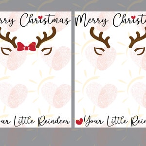 Little Reindeer Footprint Merry Christmas Handprint Art - Etsy