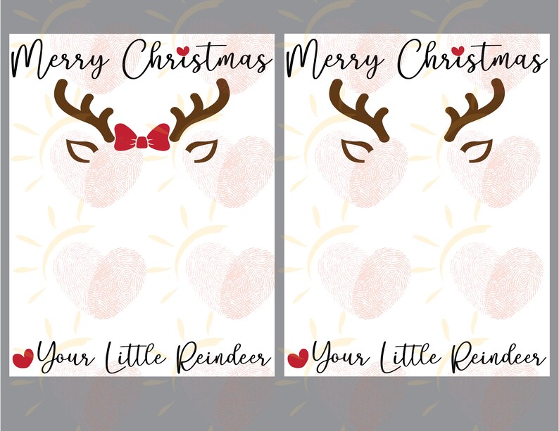 Little Reindeer Footprint Merry Christmas Handprint Art - Etsy