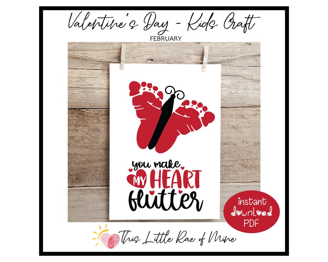 You Make My Heart Flutter - Butterfly - Valentine's Day - Printable ...