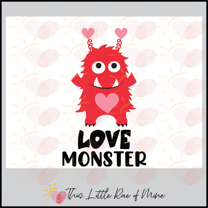 Love Monster Valentine's Day Printable Handprint Art - Etsy